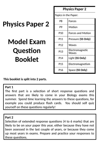 AQA GCSE Physics Paper 2 Revision Booklet | Teaching Resources AQA GCSE Physics Paper 2 Revision Booklet | Teaching Resources