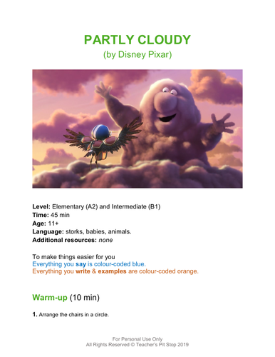 ESL - Based on the Short Film PARTLY CLOUDY (by Disney Pixar ...