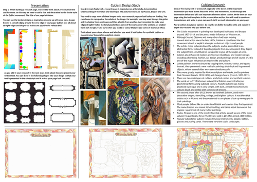 Cubism Research Worksheet | Teaching Resources