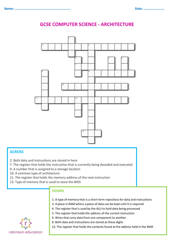 GCSE Computer Science - Hardware Crossword Bundle (with answers ...