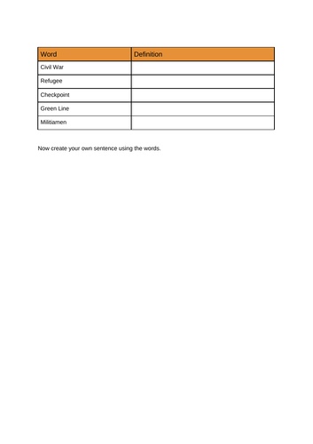 Oranges in No Man's Land KS2 Novel Study, Writing tasks and Resources ...