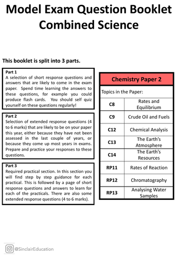 AQA GCSE Chemistry Paper 2 Revision Booklet | Teaching Resources