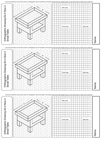 Orthographic Drawing Do It Now Tasks lesson starters | Teaching Resources