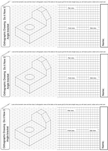 Orthographic Drawing Do It Now Tasks lesson starters | Teaching Resources