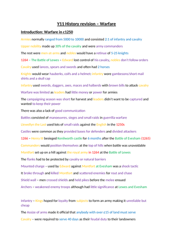 Edexcel GCSE History - Warfare through time | Teaching Resources