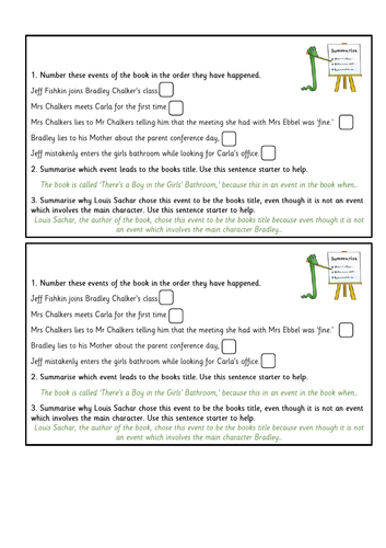 There's A Boy In The Girl's Bathroom Whole Class Reading Unit ...