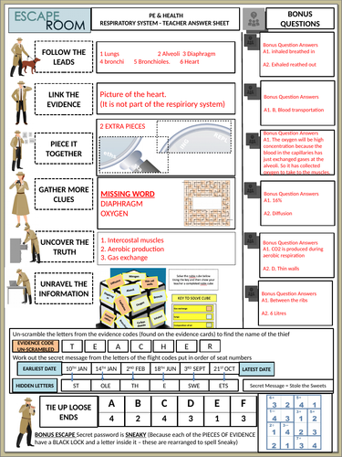 Respiratory System - Science Escape Room | Teaching Resources