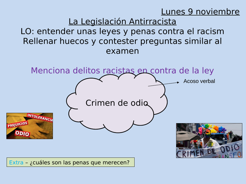 A2 spanish AQA Racismo | Teaching Resources