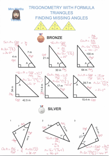 Trigonometry with formula triangles | Teaching Resources