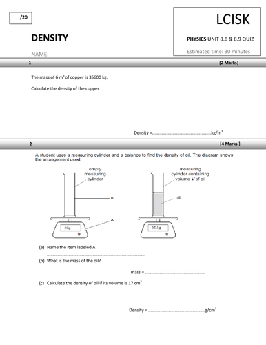 Pressure and Density | Teaching Resources