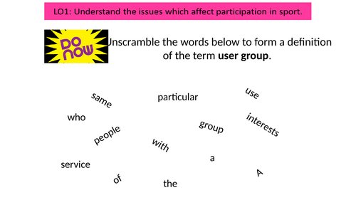 User Groups and Barriers Presentation | Teaching Resources