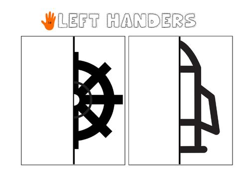 Left Handers Half Pictures to Complete | Teaching Resources