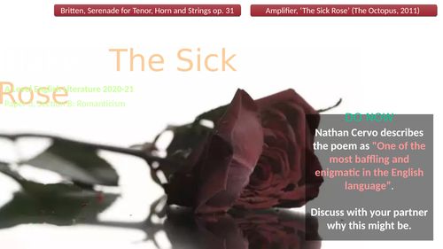 Blake, 'The Sick Rose' | Teaching Resources