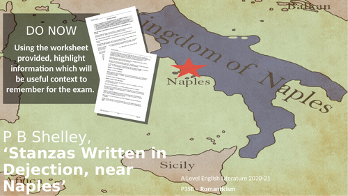 Shelley, 'Stanzas Written in Dejection' | Teaching Resources