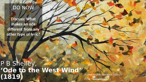 Shelley, 'Ode to the West Wind' | Teaching Resources