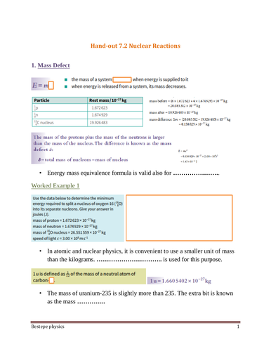 IB Nuclear Reactions | Teaching Resources