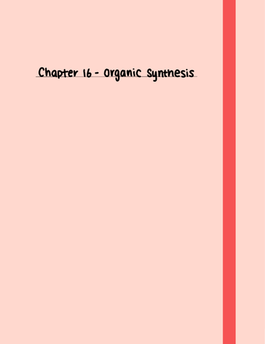 Organic Synthesis Revision Notes | Teaching Resources