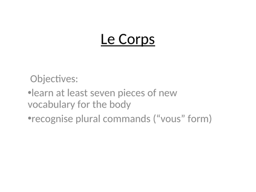 KS2 French worksheets - parts of the body | Teaching Resources