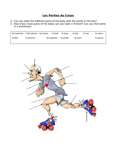 KS2 French worksheets - parts of the body | Teaching Resources