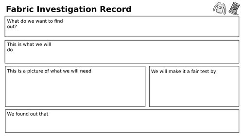 KS1 Science Investigation: M&S Fabric & Fashion | Teaching Resources