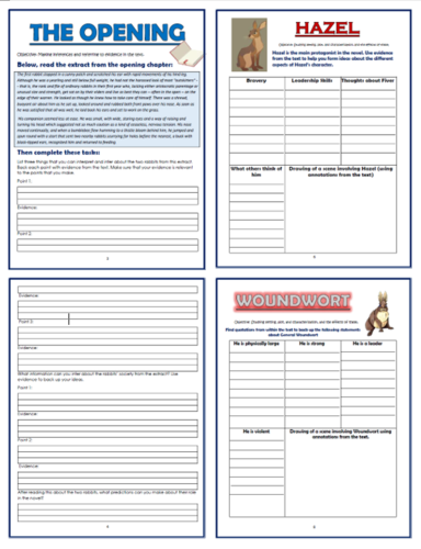 Watership Down - KS3 Comprehension Activities Booklet! | Teaching Resources