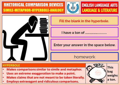 COMPARISON DEVICES - SIMILE, METAPHOR, HYPERBOLE, ANALOGY: 73 BOOM ...