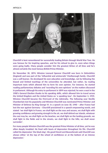 Winston Churchill - Compare two viewpoints (AQA but can be used with ...