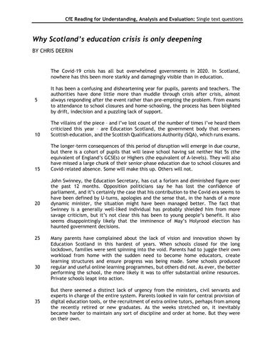 NEW Single text RUAE paper & marking guidance (30 Marks) | Teaching ...