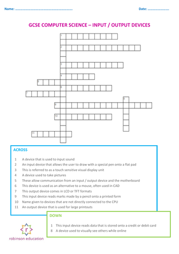 GCSE Computer Science - 10 Crossword Activities Full Bundle (with ...