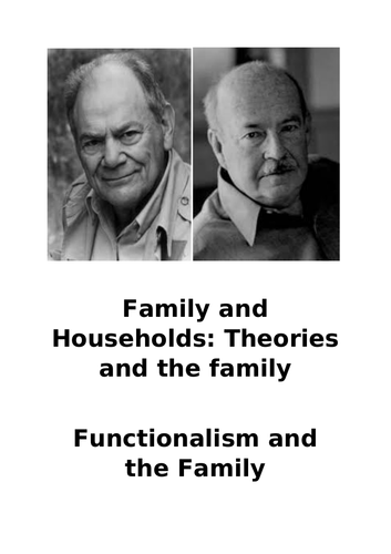 Functionalism and the Family - AQA A level Sociology - UPDATED 2023 ...