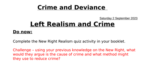 AQA A level Sociology - Theories of Crime - UPDATED 2023 | Teaching ...