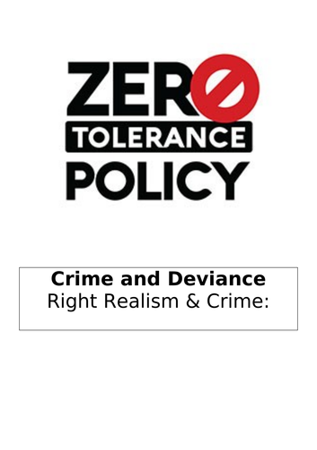 AQA A level Sociology - Right Realism and Crime - UPDATED 2023 ...