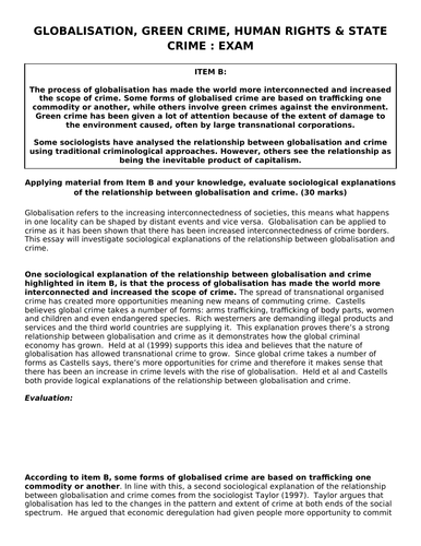 AQA A level Sociology - Globalisation, Green Crime, Human Rights &State ...