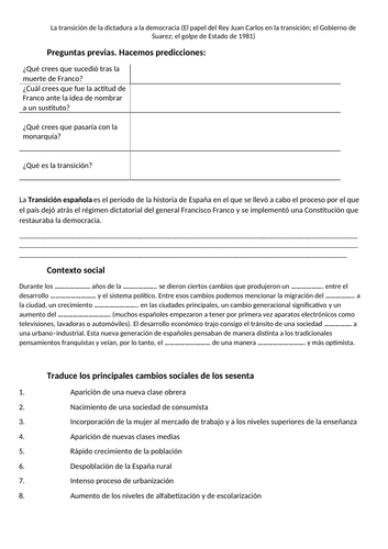 La transición de la dictadura a la democracia | Teaching Resources