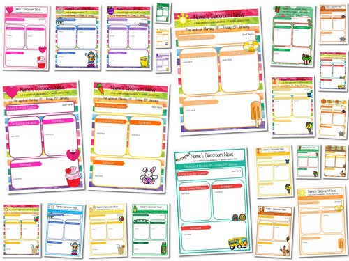 Classroom newsletter weekly monthly digital and printable editable ...
