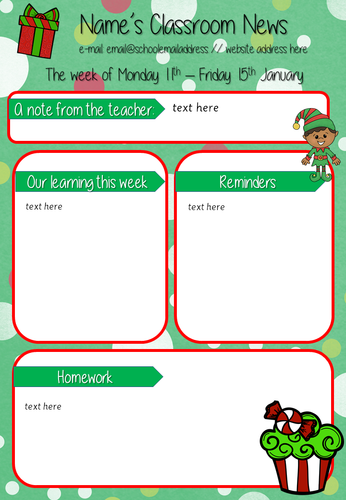 Classroom newsletter weekly monthly digital and printable editable ...