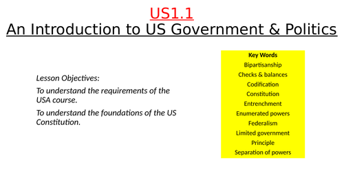 Edexcel - Politics: US Constitution - Introduction to US Politics ...
