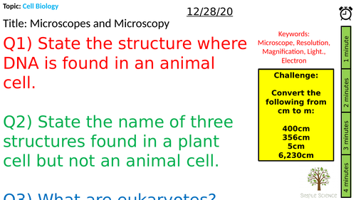 Microscopes and Microscopy Equation Lesson - GCSE Biology (Cell Biology ...