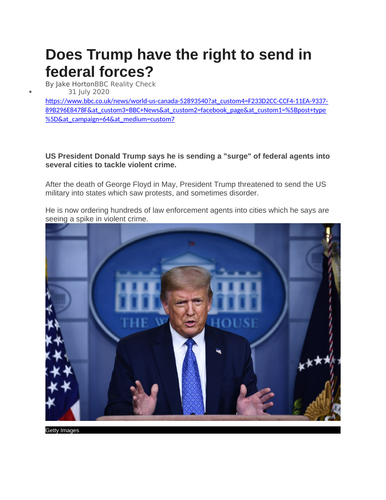 Edexcel - Politics: US Constitution Bundle | Teaching Resources