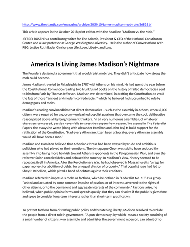 Edexcel - Politics: US Constitution - Democracy & the US Constitution ...