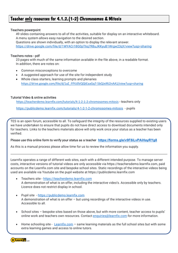 AQA GCSE Biology 9-1 Chromosomes & Mitosis - Resource Pack | Teaching ...
