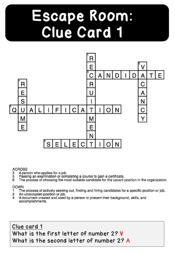Recruitment and Selection - Escape Room Lesson | Teaching Resources