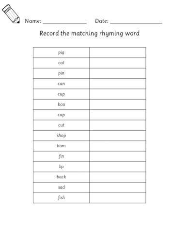 Reception/Year 1/Year 2 Rhyming flashcards - RWI set 1 and 2 sounds ...