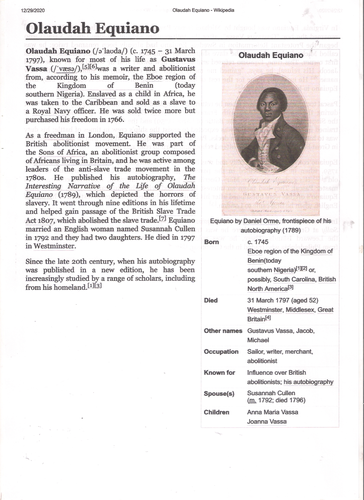 Olaudah Equiano (c1745-1797) | Teaching Resources