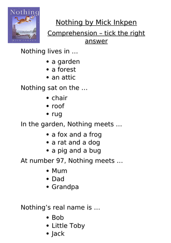 Nothing by Mick Inkpen | Teaching Resources
