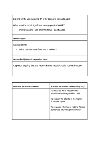 The Atomic Bomb | Teaching Resources