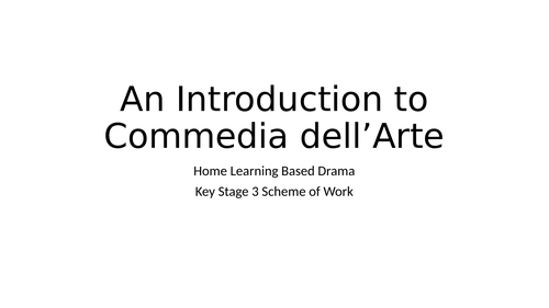 Drama Home Learning - Commedia dell'Arte | Teaching Resources