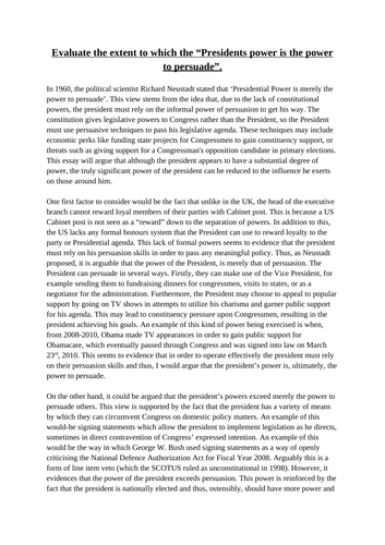 A LEVEL POLITICS - US Presidential Power | Teaching Resources