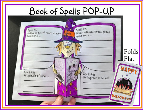 Halloween Crafts Book of Spells POP-UP | Teaching Resources