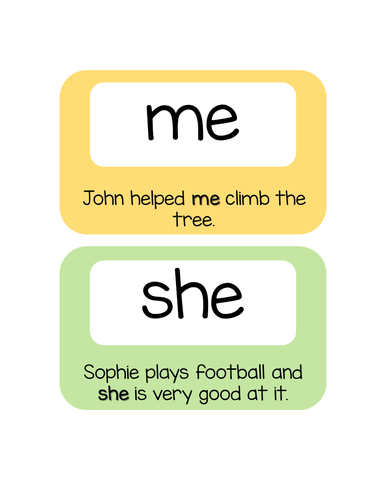 Year 1 Common Exception Words Flashcards with sentences | Teaching ...